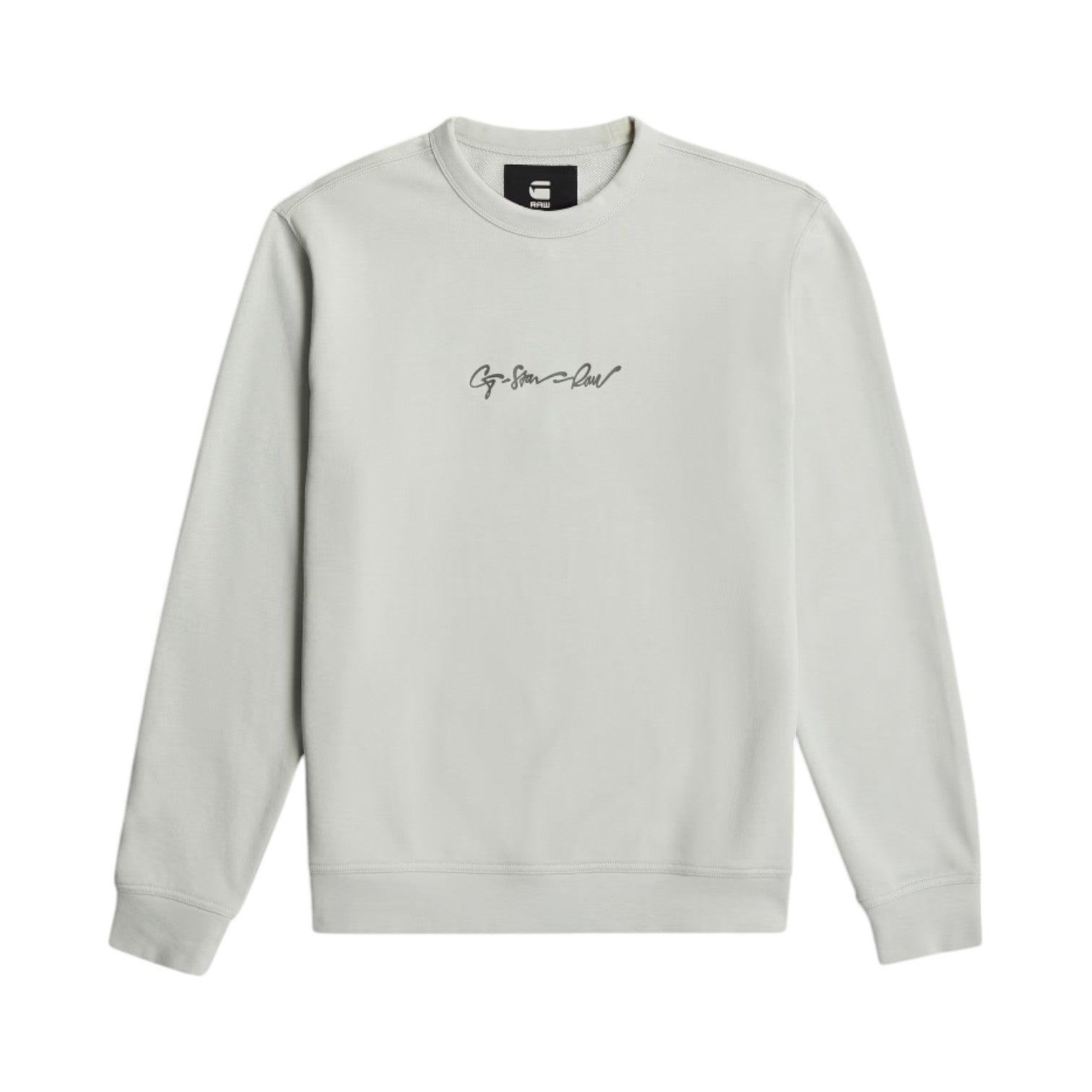 Gstar Sweater Script Logo Mercury Grey – thebrandedwardrobe